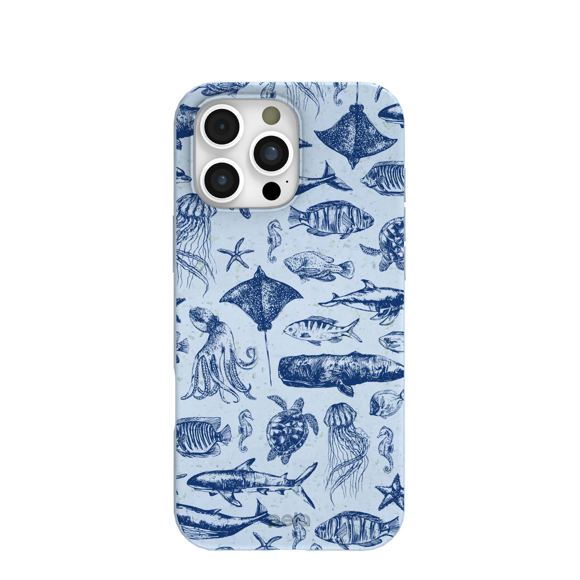 Powder Blue Marine Life iPhone 16 Pro Max Case – Pela Case