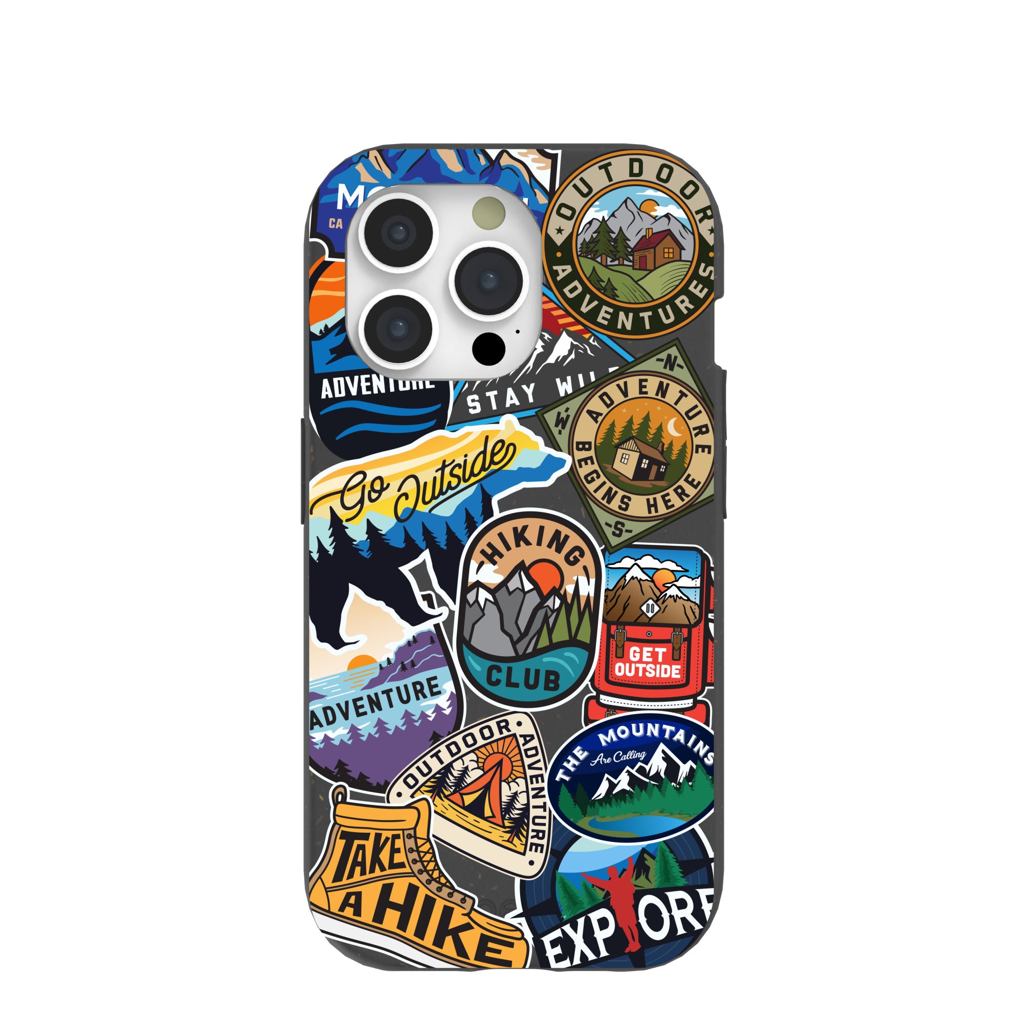 Black Trail Stickers iPhone 15 Pro Case – Pela Case